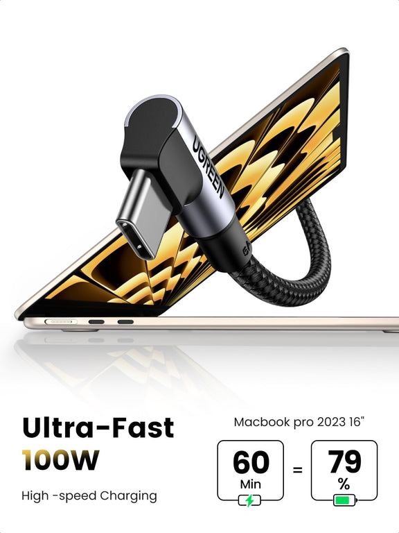 UGREEN 100W Right Angle USB C to USB C Fast Charging Cable | UGREEN EU