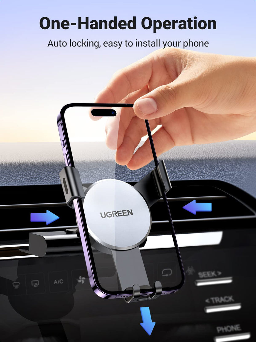 UGREEN Car Phone Mount CD Slot Gravity Car Phone Holder Free Angle Rot ...