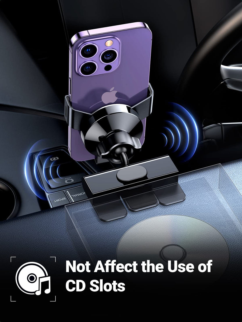 UGREEN Car Phone Mount CD Slot Gravity Car Phone Holder Free Angle Rot ...