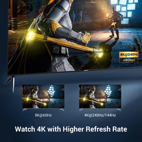 UGREEN HDMI 2.1 Cable 8K 6.6FT Ultra High Speed HDMI Cord Braided 48Gb ...