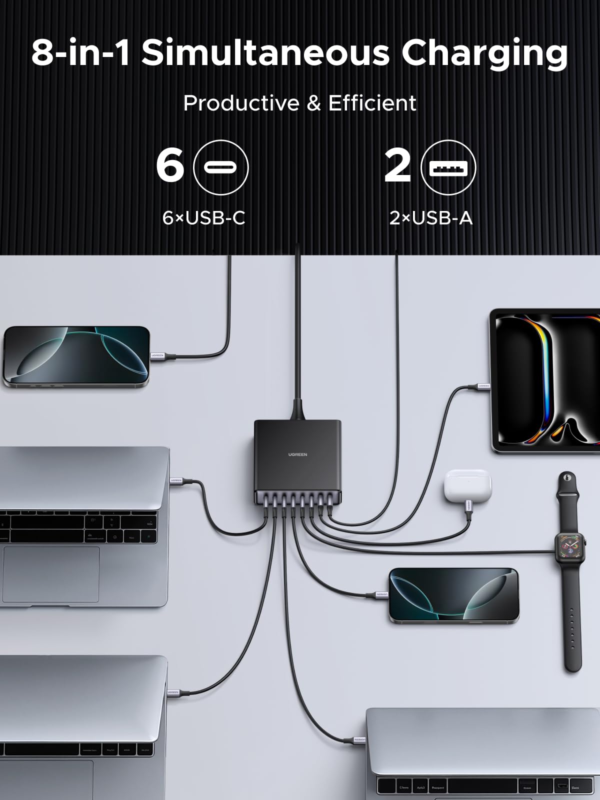 UGREEN Nexode Desktop GaN Charger (200W, 8-Port) | UGREEN EU