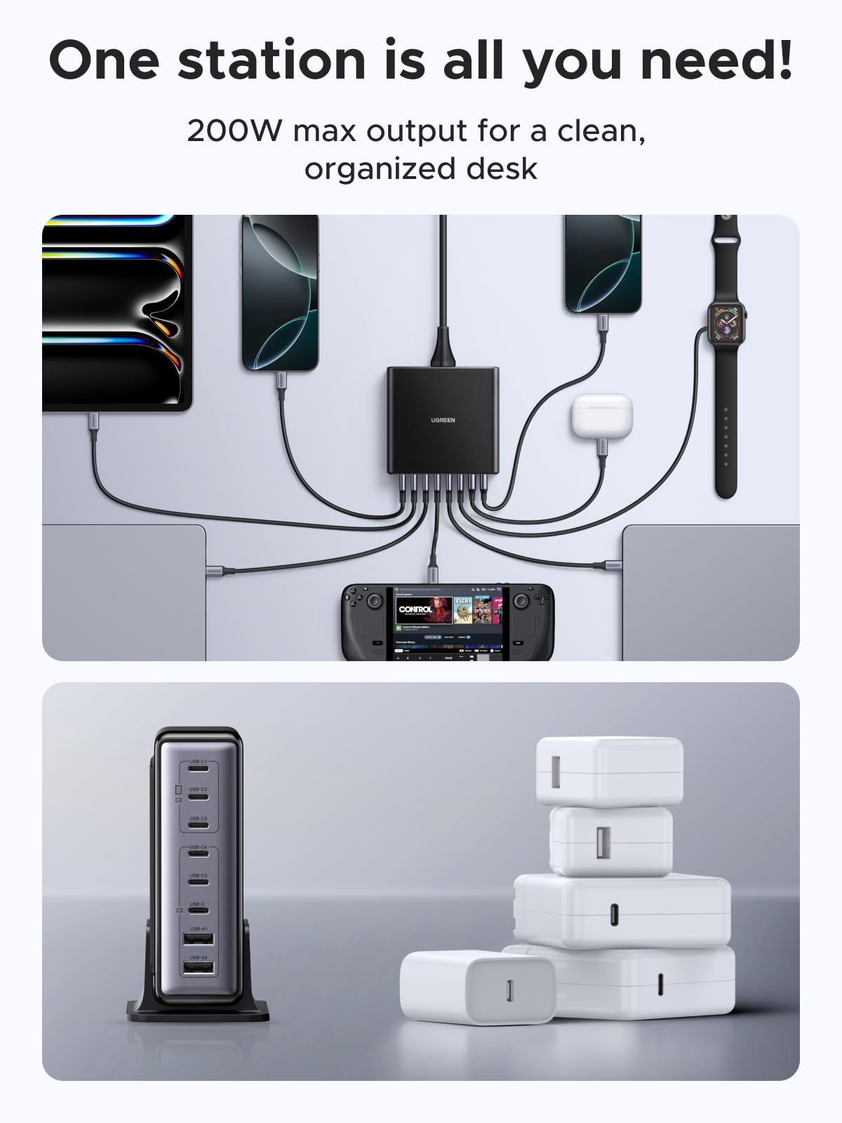 UGREEN Nexode Desktop GaN Charger (200W, 8-Port) | UGREEN EU