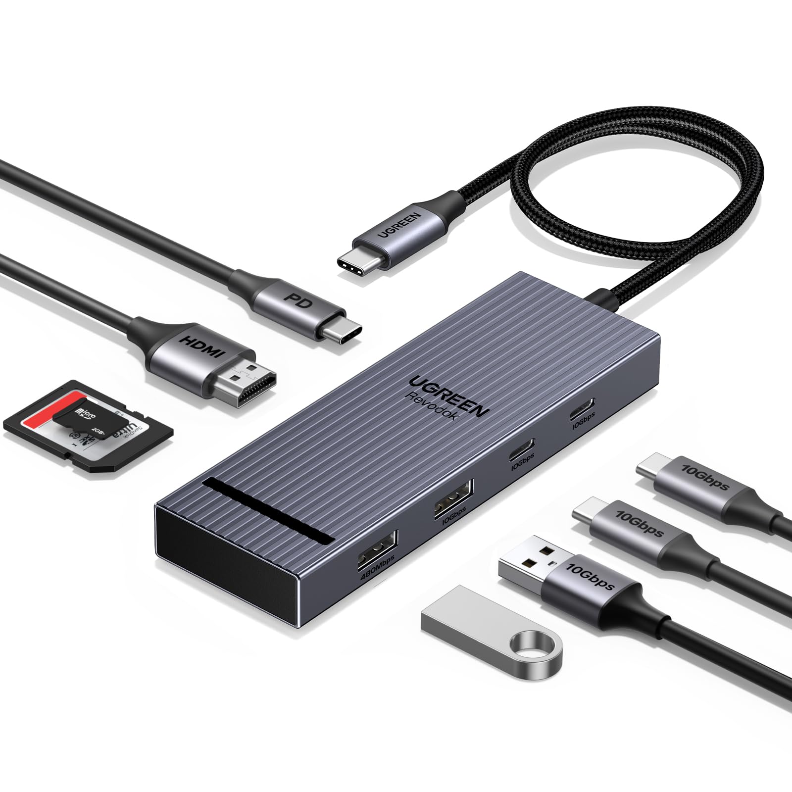 UGREEN Revodok USB-C Hub (8-Port, 10Gbps, 4K@60Hz, 100W) | UGREEN EU