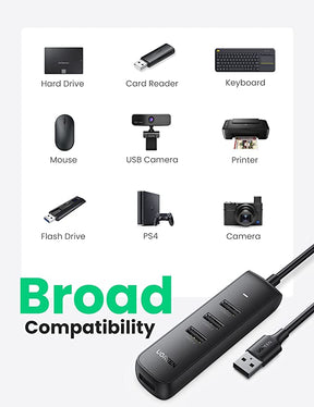 UGREEN USB Hub 3.0, 4 Port USB Extender with 1M Long Cable | UGREEN EU